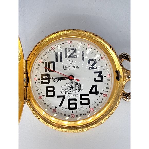 Armitron | Accessories | Vintage Armitron Pocket Watch With Intricate ...